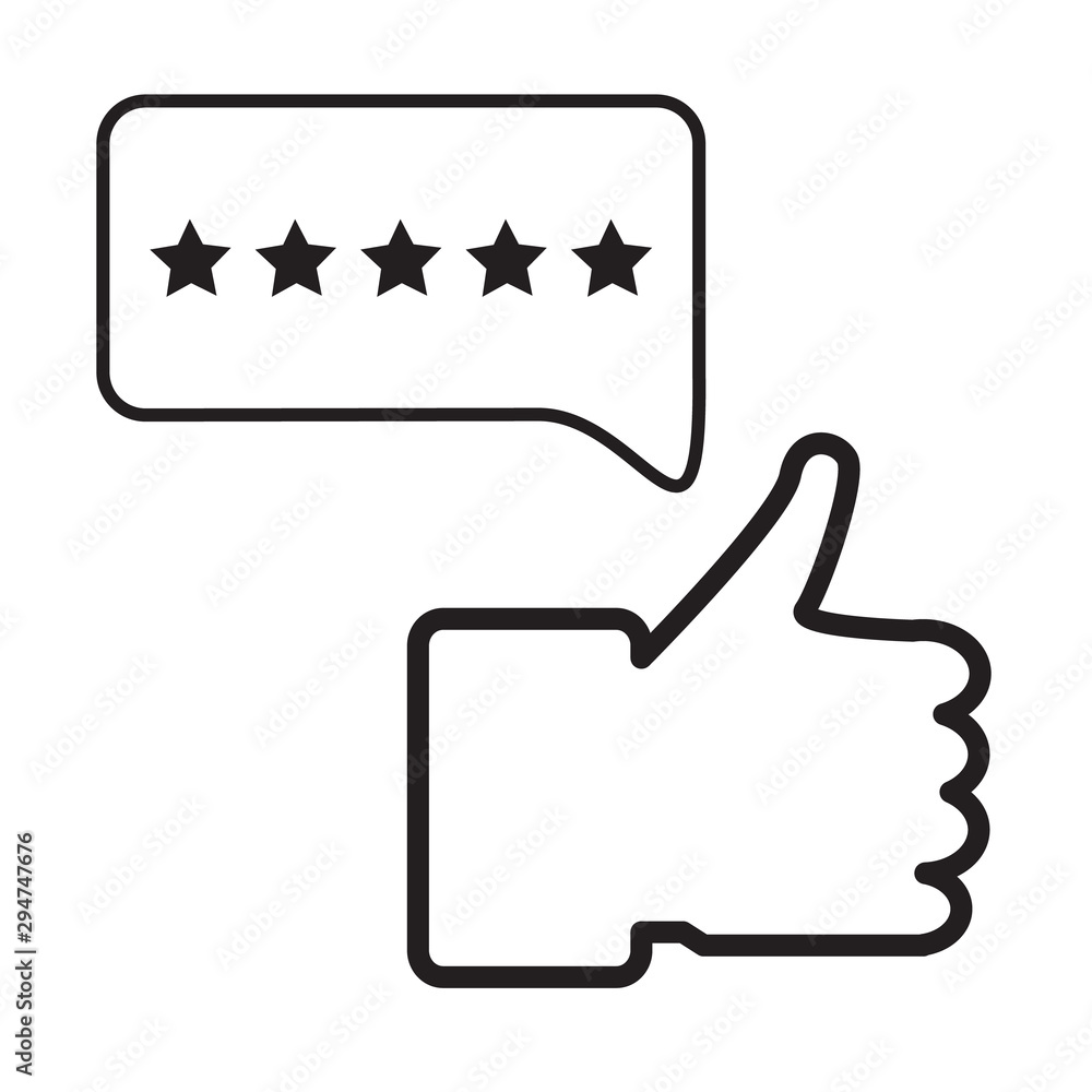 feedback icon on white background. flat style. five star rating icon ...