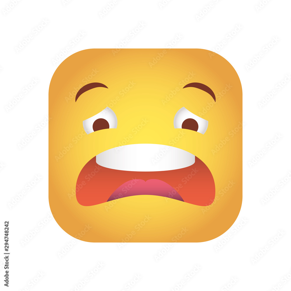 square emoticon sad face character icon Stock Vector | Adobe Stock