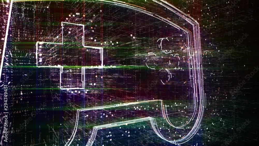 4k Retro gamepad controller hologram on digital background,5G gaming play pad online game ...