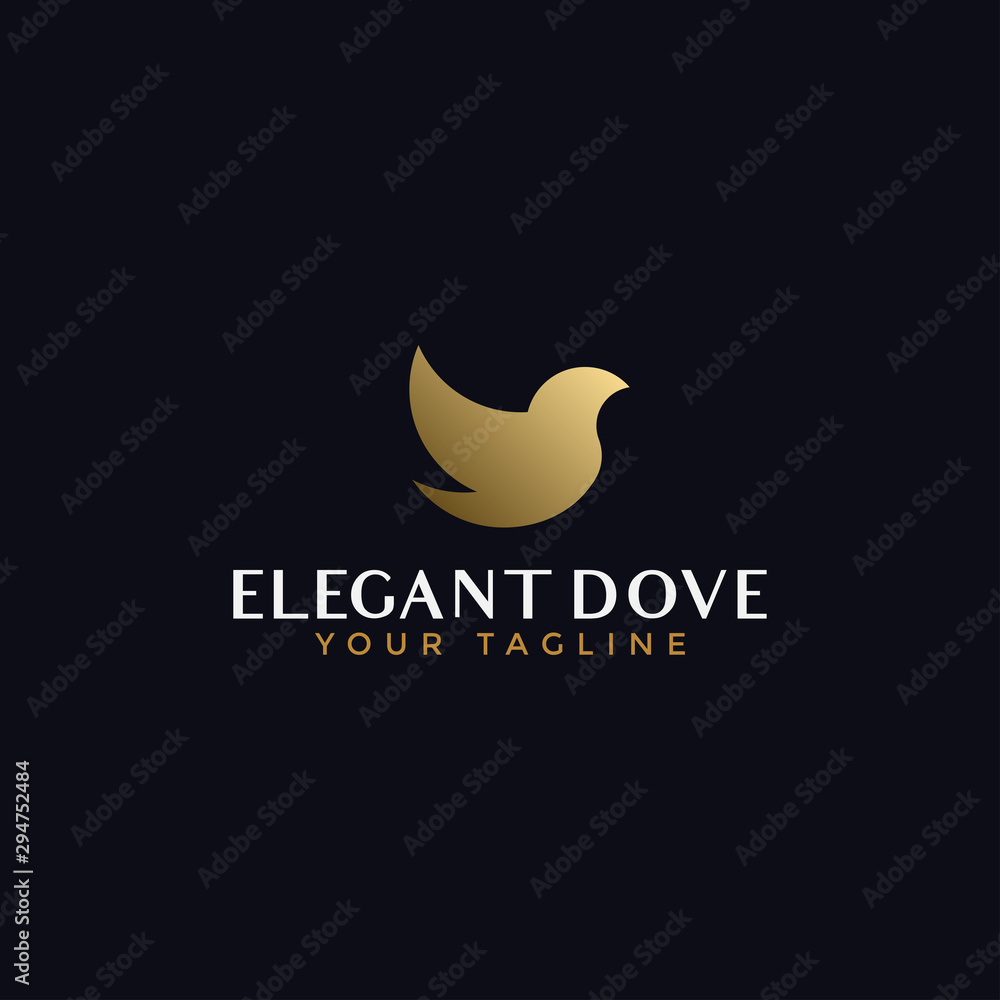 Illustration of Simple Elegant Flying Dove Bird Logo Design Template ...