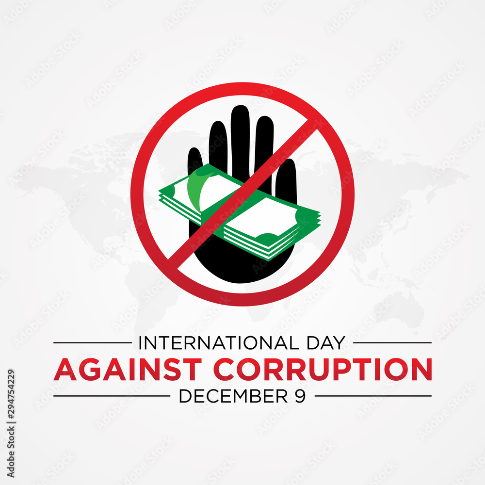 International Day Against Corruption with Stop Corruption symbol Stock ...