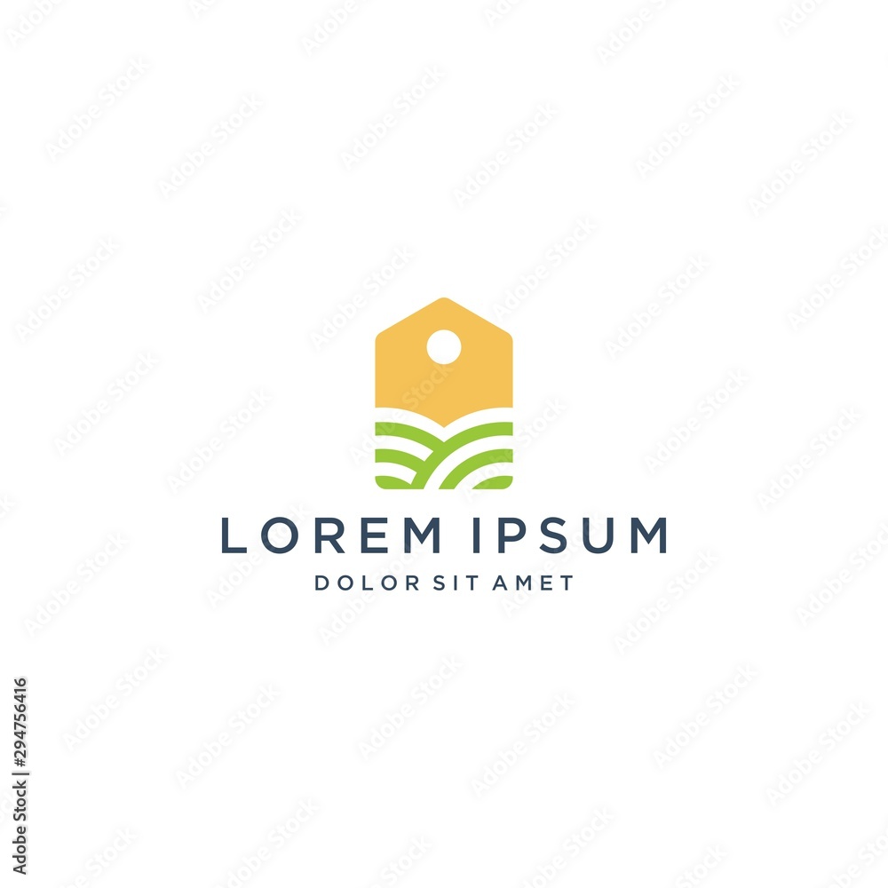 logo design of land sales or price tags with land Stock Vector | Adobe ...