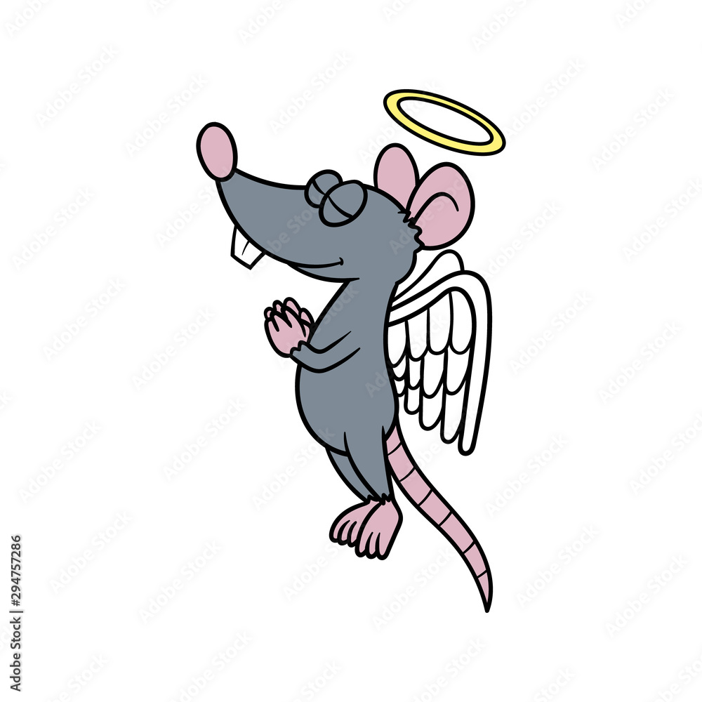 Cartoon Angel Rat Vector Illustration Stock Vector | Adobe Stock