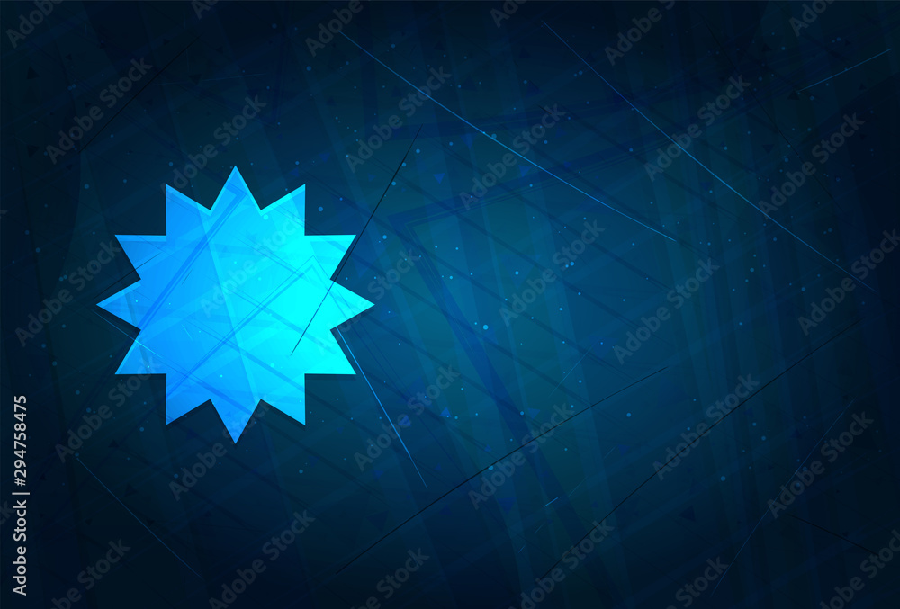 Star badge icon futuristic digital abstract blue background Stock ...