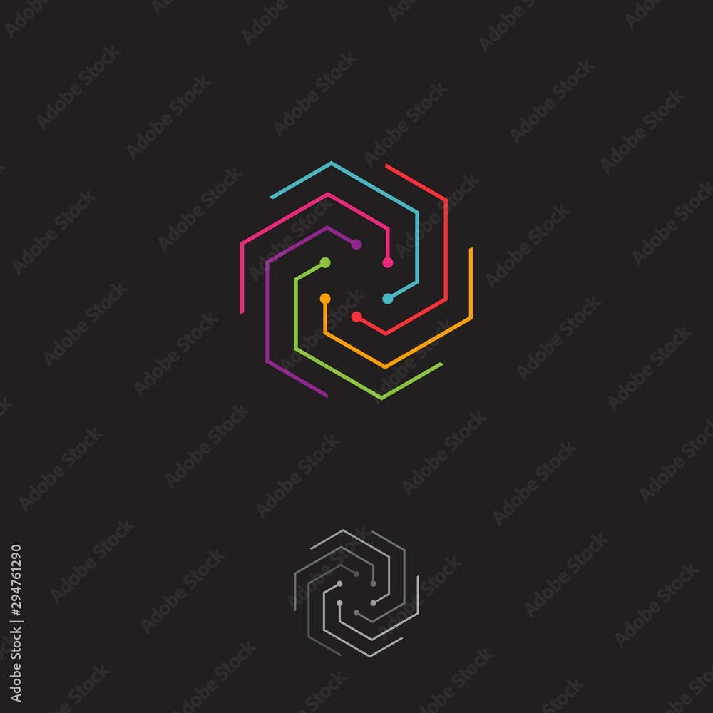 Fun and colorful modern hexagon vector concept design Stock Vector ...