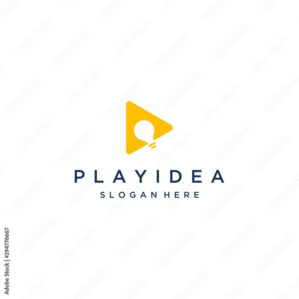 technology design logo, or play button with light bulbs Stock Vector ...