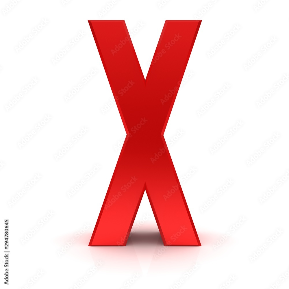 X letter red X character capital letter 3d render graphic sign Stock ...