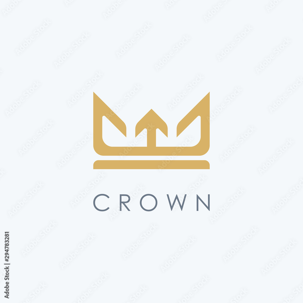 Creative abstract crown Logo design vector template. Royal king ...