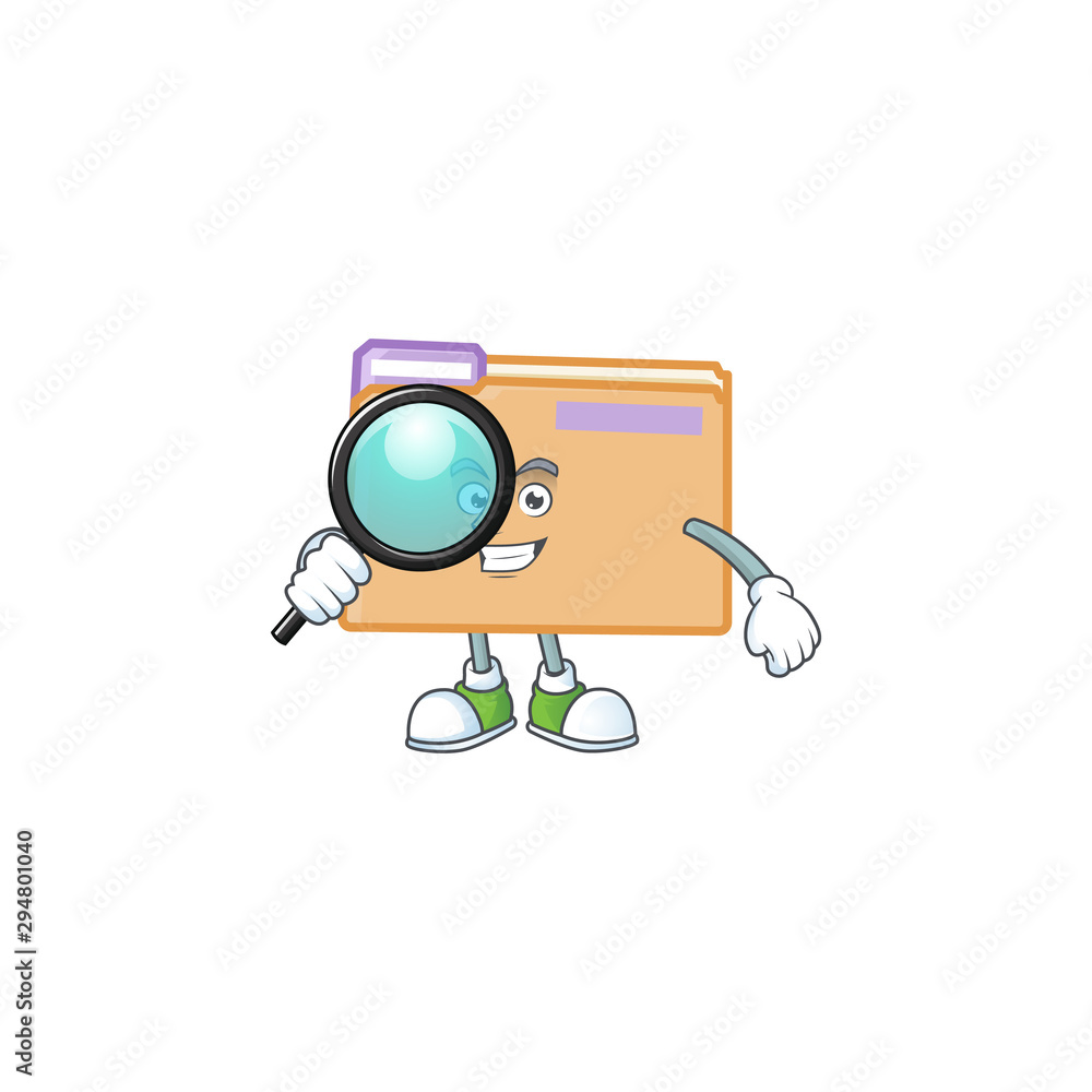 Detective folder icon with character the mascot Stock Vector | Adobe Stock