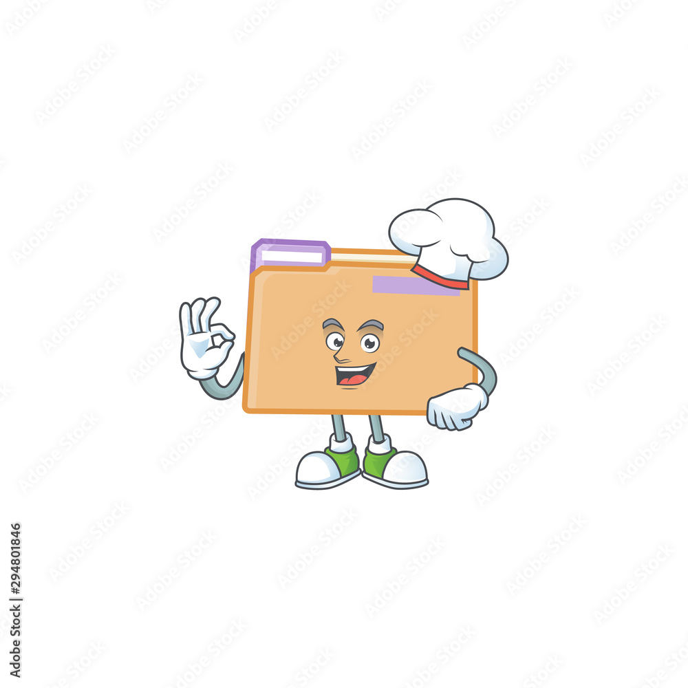 Chef folder icon with character the mascot Stock Vector | Adobe Stock