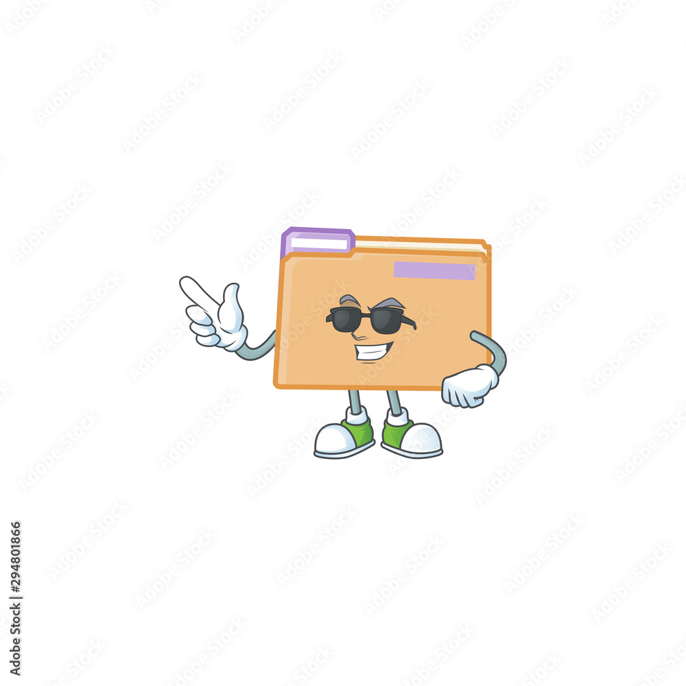 Super Cool Folder Icon With Character The Mascot Stock Vector Adobe Stock
