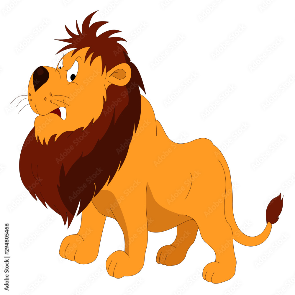 Angry Lion - Cartoon Vector Image Stock Vector | Adobe Stock