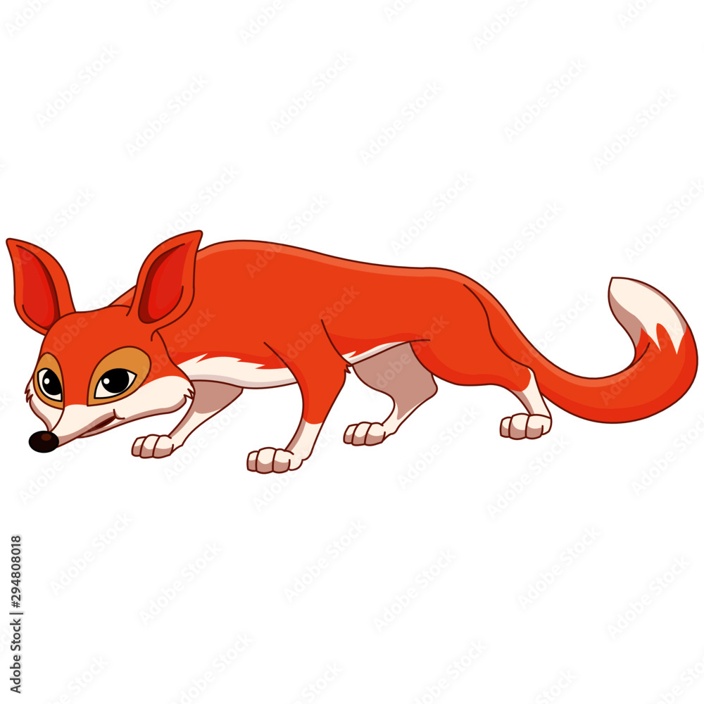 Sly Brown Fox - Cartoon Vector Image Stock Vector | Adobe Stock