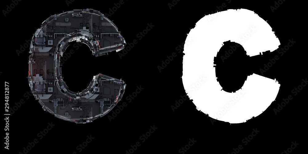 Letter C from the set of technological alphabet font . 4000 px RGB ...