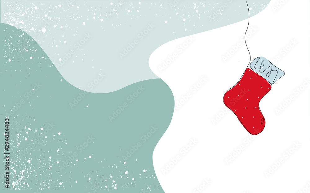 Christmas background with red stocking, vector illustration Stock ...