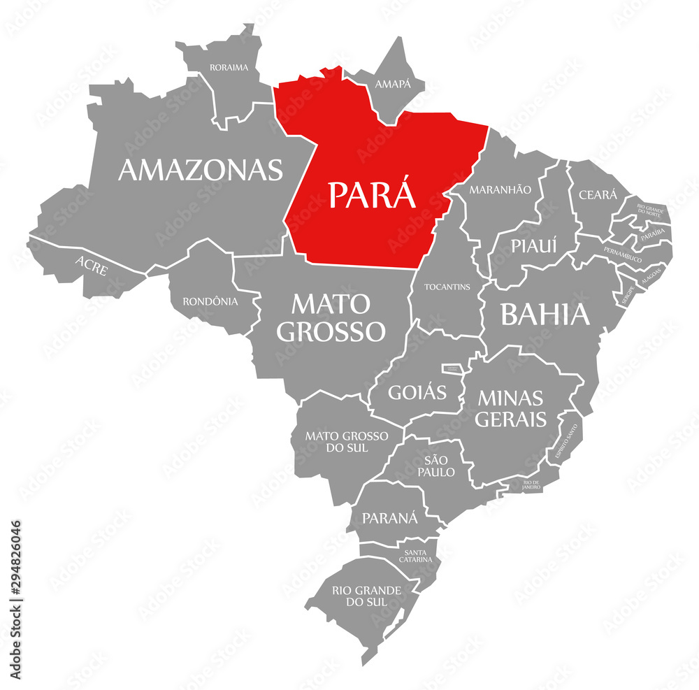 Para red highlighted in map of Brazil Stock-Illustration | Adobe Stock