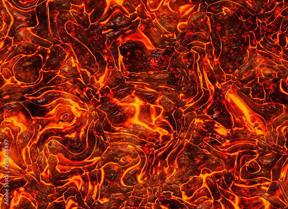 hot lava fire background of eruption volcano Stock Illustration | Adobe ...
