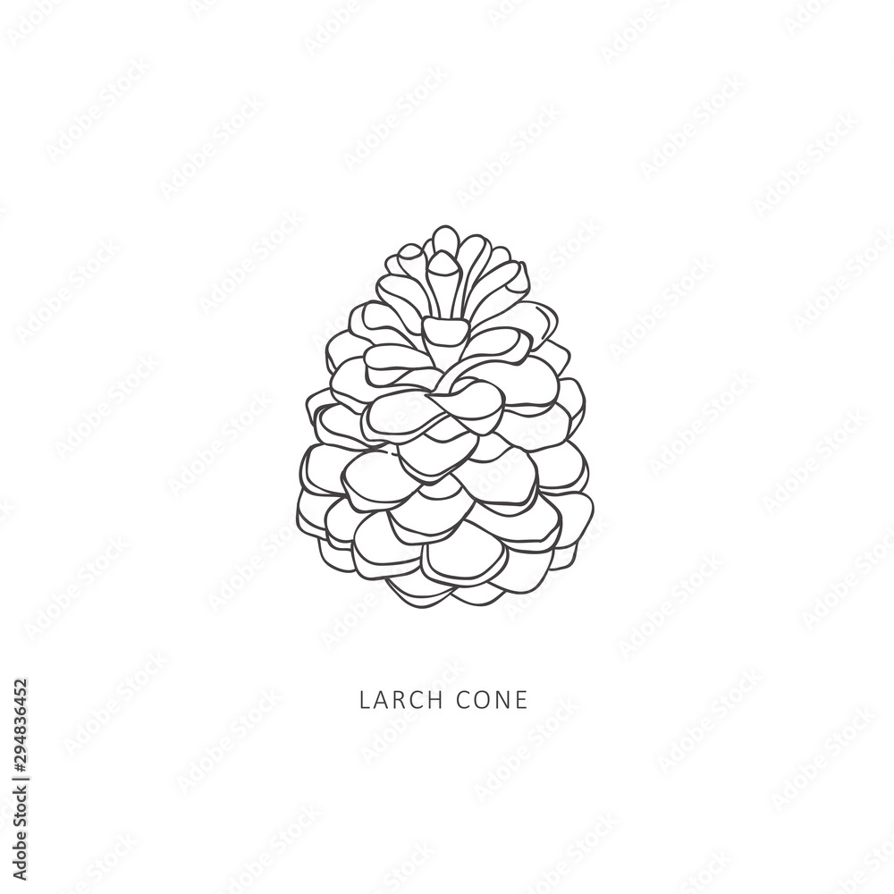 Hand drawn cone. Line art vector graphic. Stock Vector | Adobe Stock