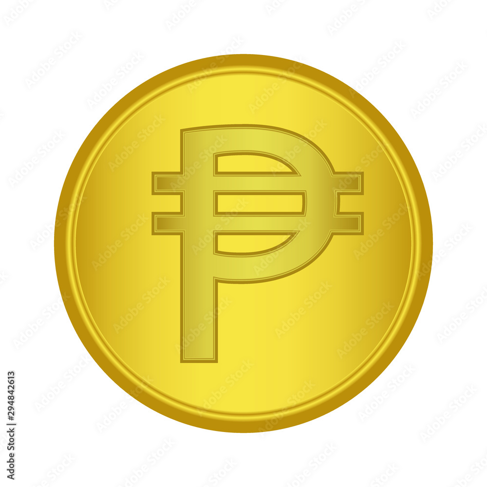 philippine currency gold icon. Pesos Sign golden vector Stock Vector ...