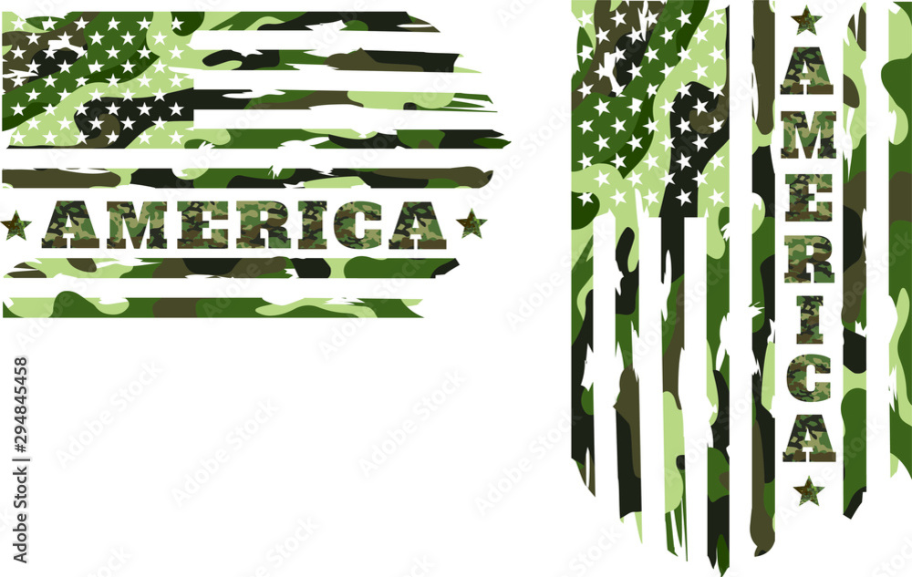 US Flag - Distressed American army military Flag lines Stock Vector ...