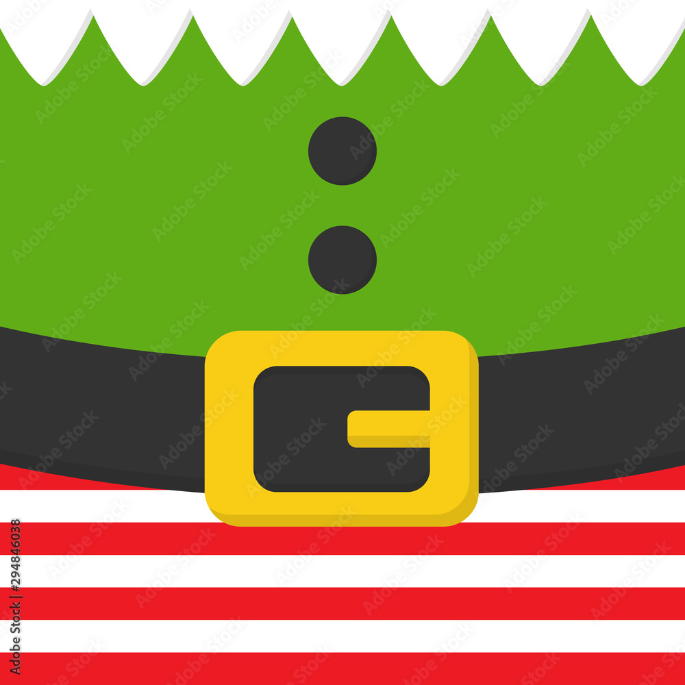 Christmas elf vector illustration. Festive elf body, clothes simple ...