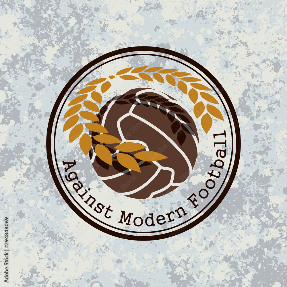 Against Modern Football emblem on grunge background sport vector ...