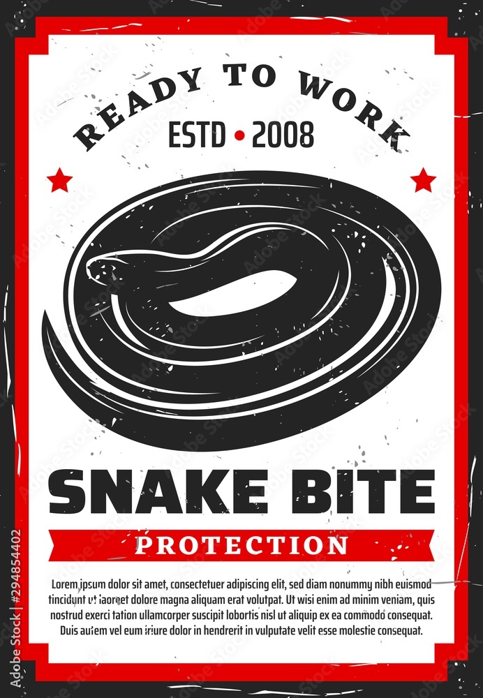 Venomous snake bites, protection measures Stock Vector | Adobe Stock