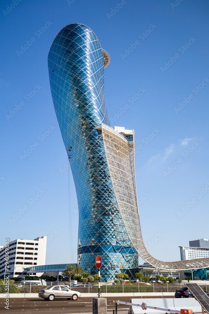 The Capital Gate Skyscraper (also known as the Leaning tower of Abu ...