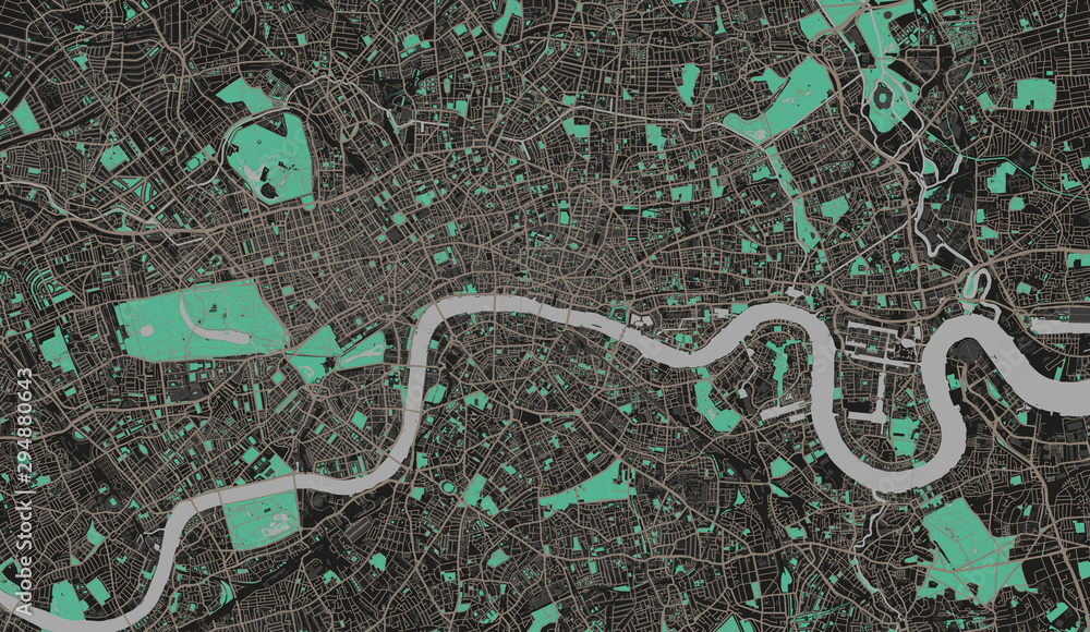 Detailed Map of London, UK Stock Vector | Adobe Stock