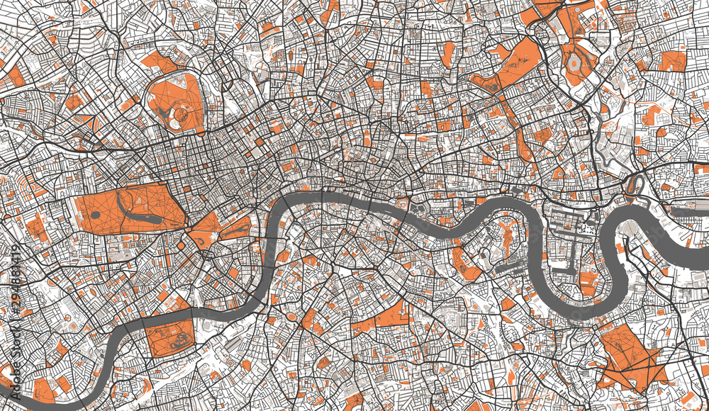 Poster Detailed Map of London, UK – Wall Art | UkPosters