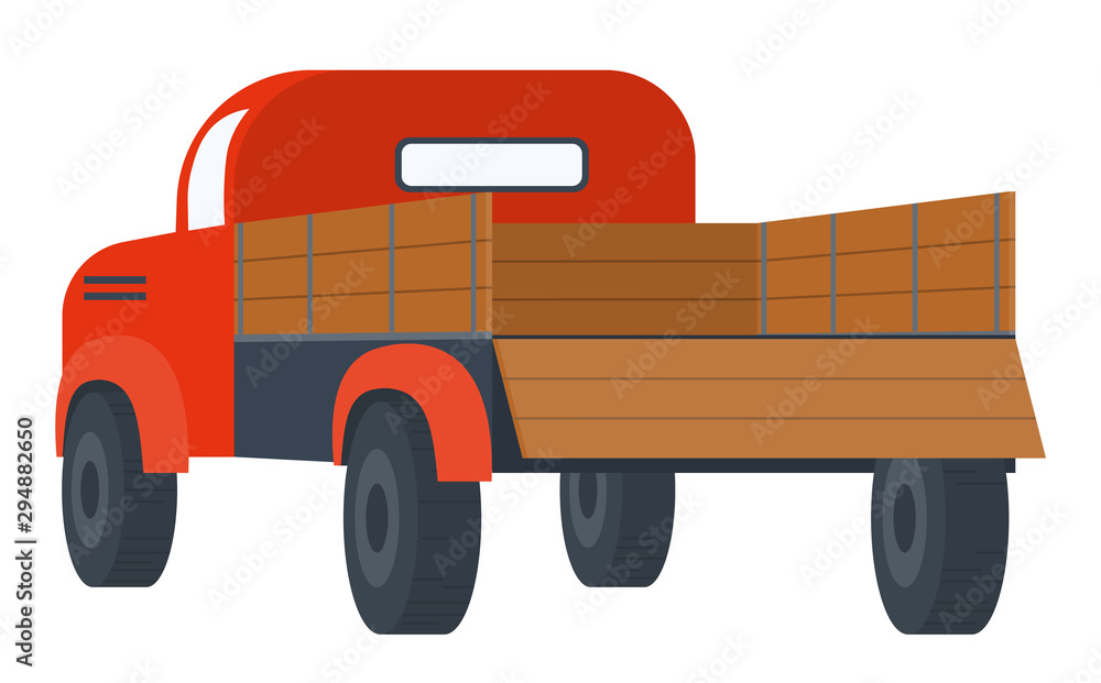 Agricultural machinery vector, isolated automobile for works in ranch ...