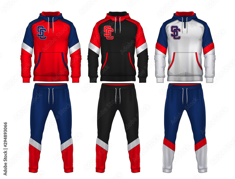 Poster sport track suit design template,jacket and trousers vector ...