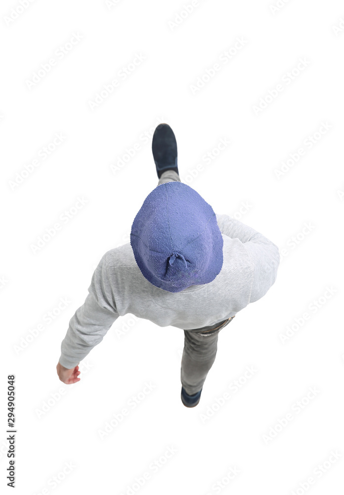 top view .handsome sports guy looking at the camera Stock Photo | Adobe ...