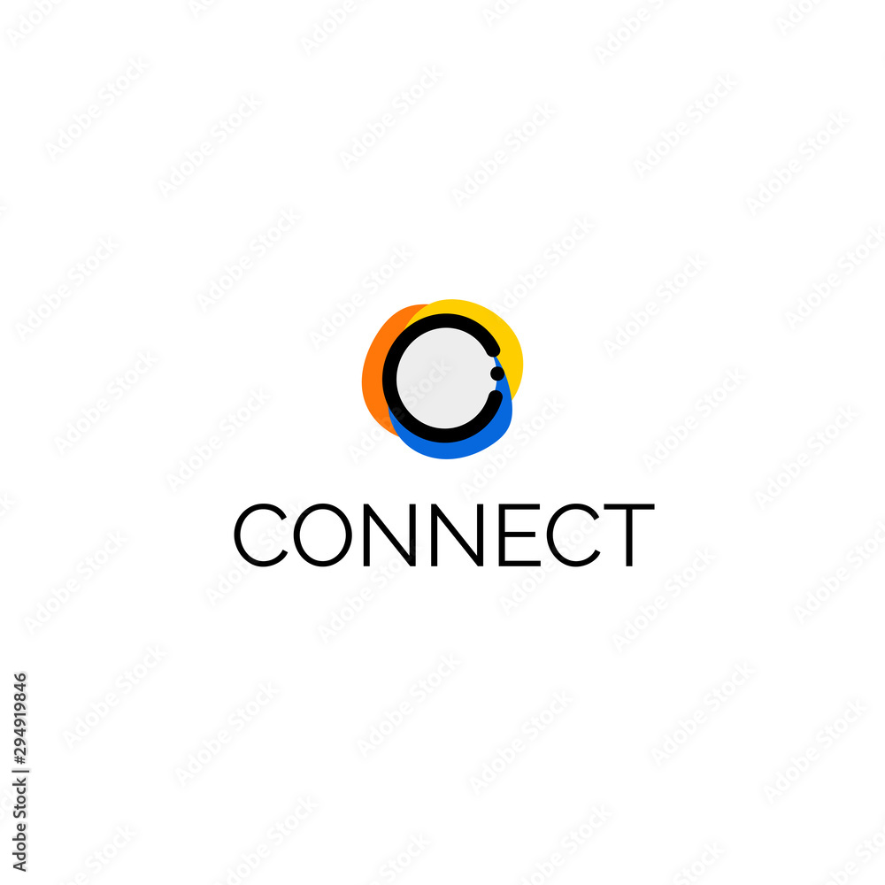 Logo design for people connection, teamwork, partnership. Stock Vector ...