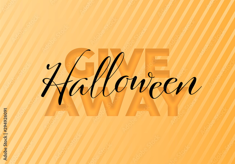 Vector halloween giveaway horizontal banner template. Black and orange ...