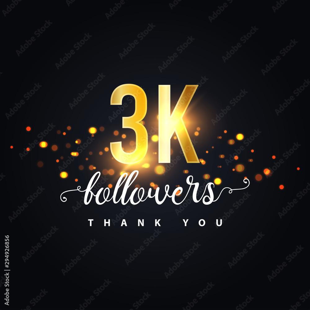3k Followers thank you design Stock Vector | Adobe Stock