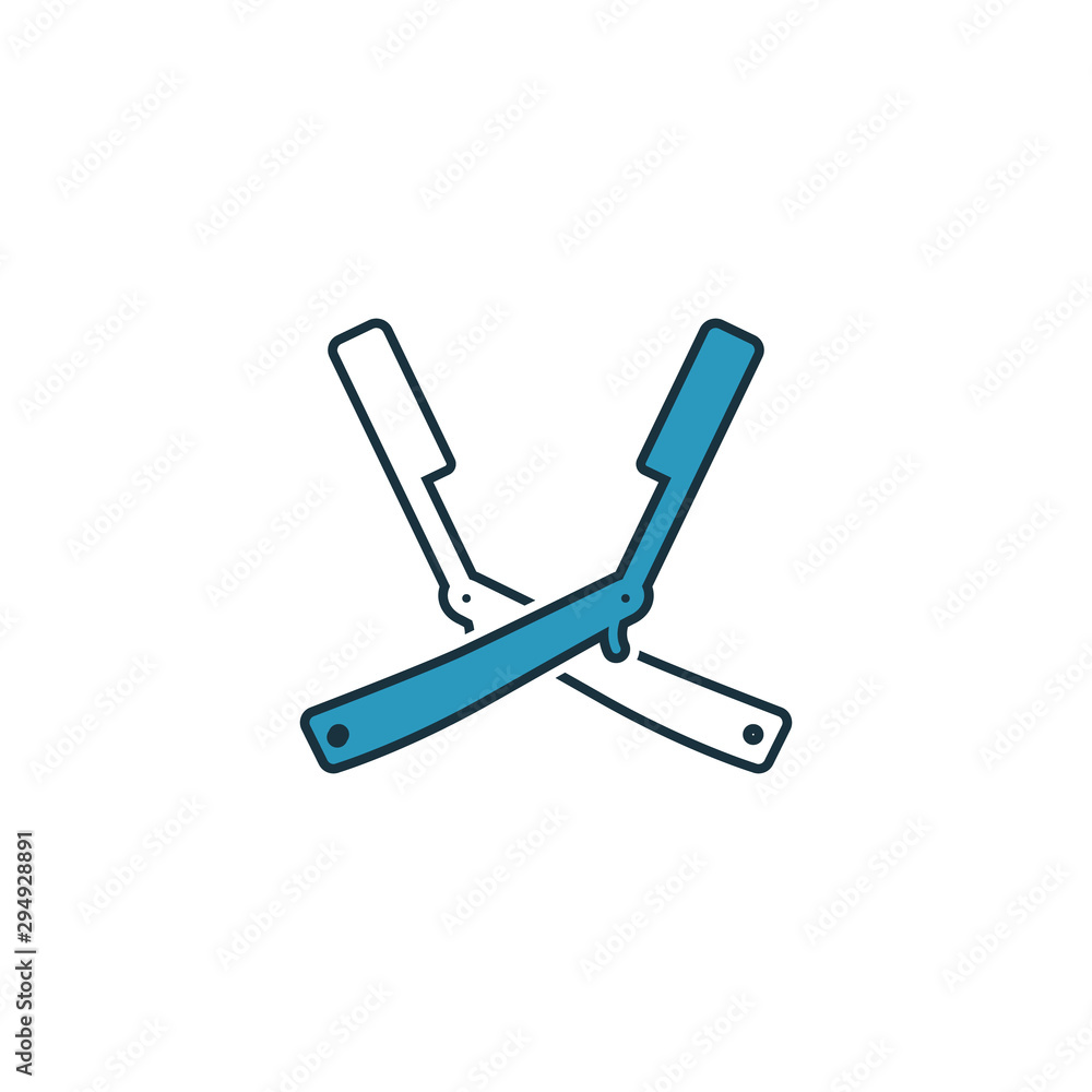 Straight Razors Cross icon. Outline filled creative elemet from barber shop icons collection ...