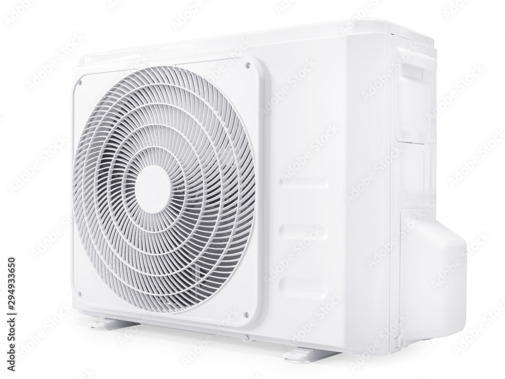 Poster White air conditioning compressor isolated with clipping path ...