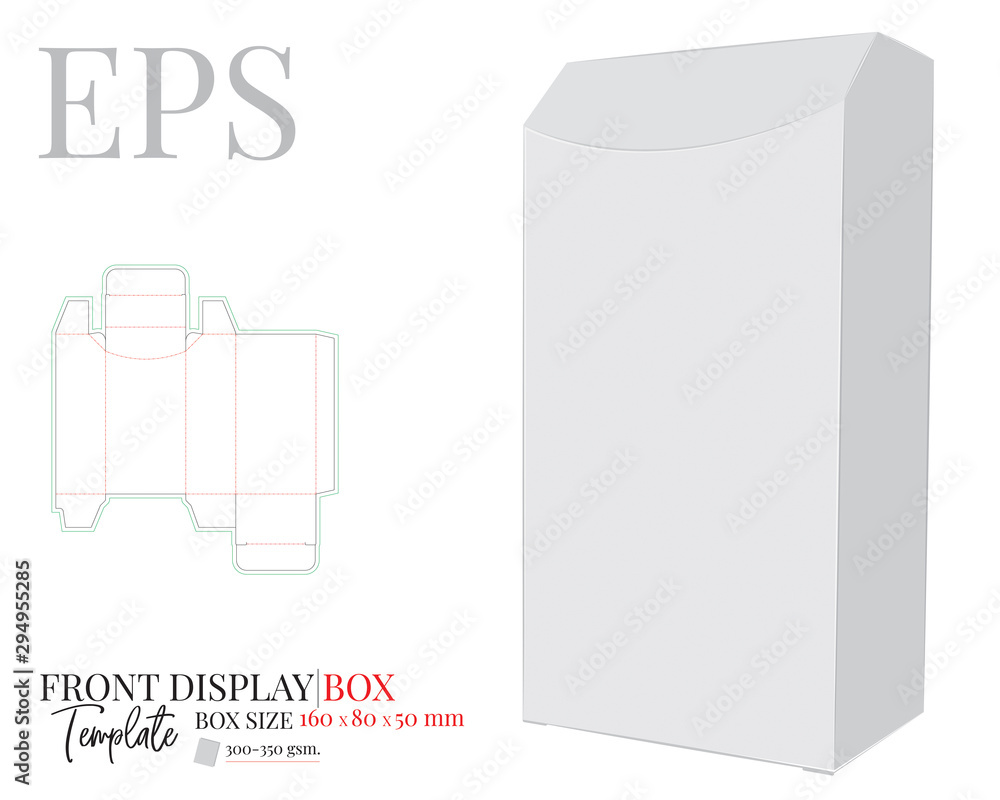 Front Display Box Vector, template with die cut / laser cut lines ...