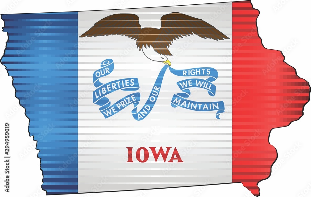 Shiny Grunge map of the Iowa - Illustration, Three Dimensional Map of ...