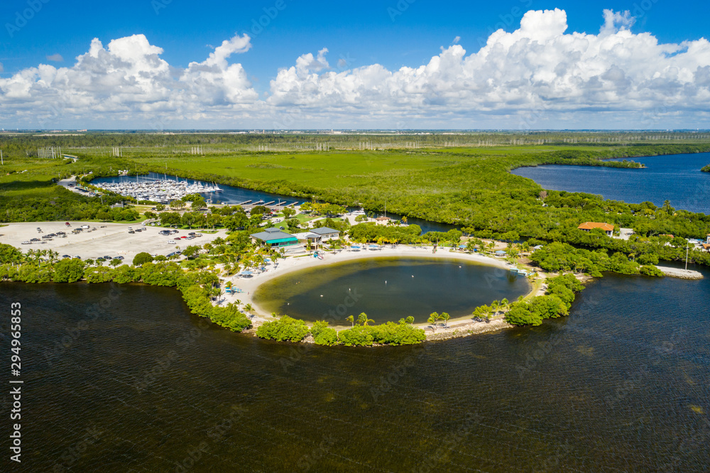 Swimming lagoon at Homestead Bayfront Park Miami Florida Stock Photo ...