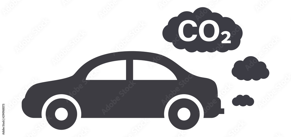 Car CO2 clouds symbol traffic exhaust pollution icon Stock Vector ...