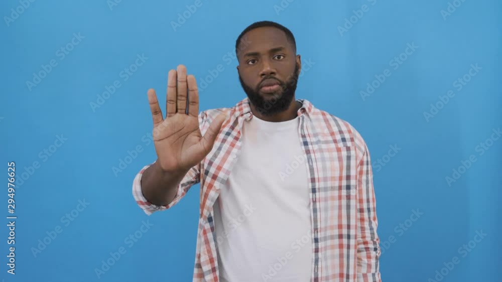 Video Stock Portrait shock and annoyed displeased young man raising ...