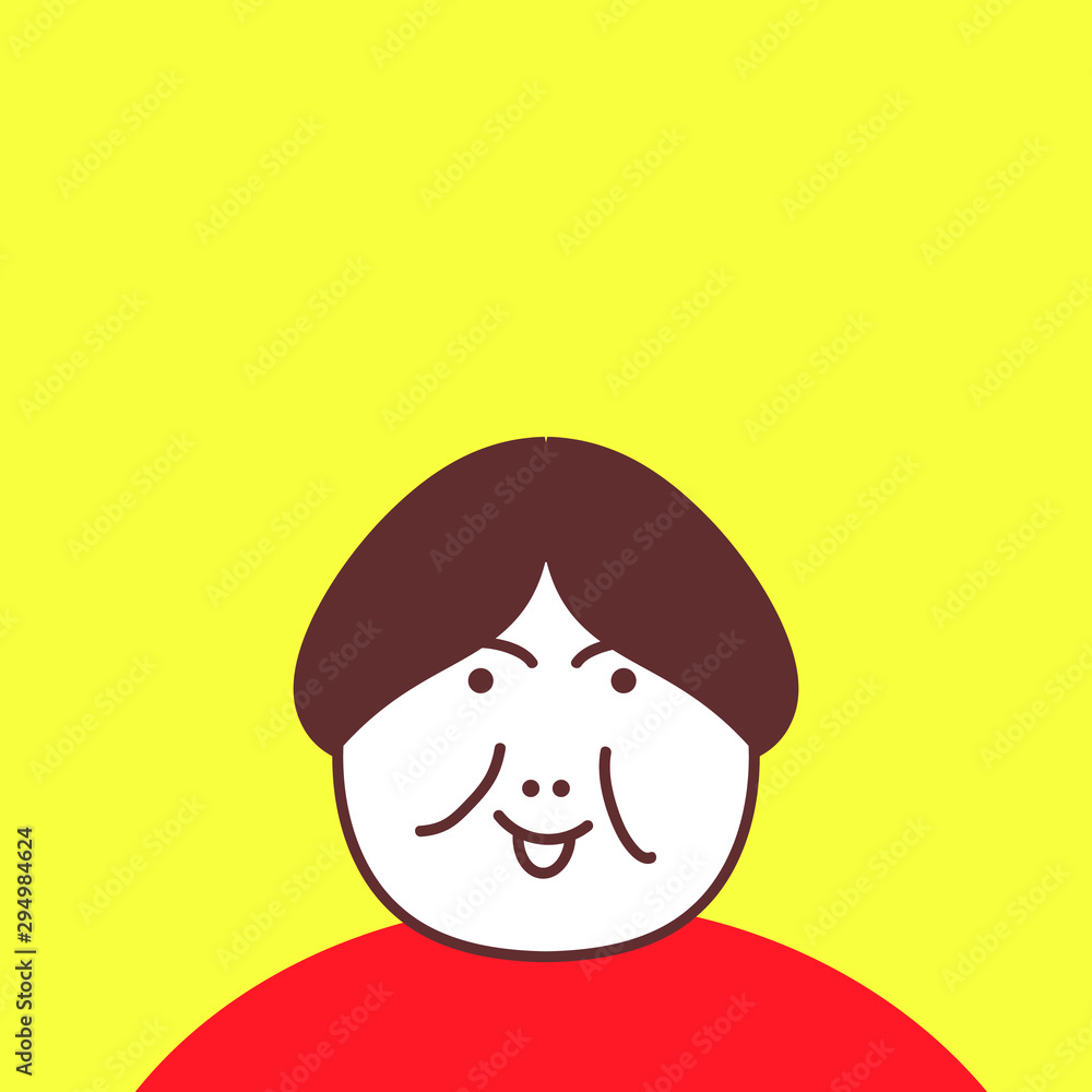 Happy fat face people in cartoon vector illustration icon Stock Vector ...
