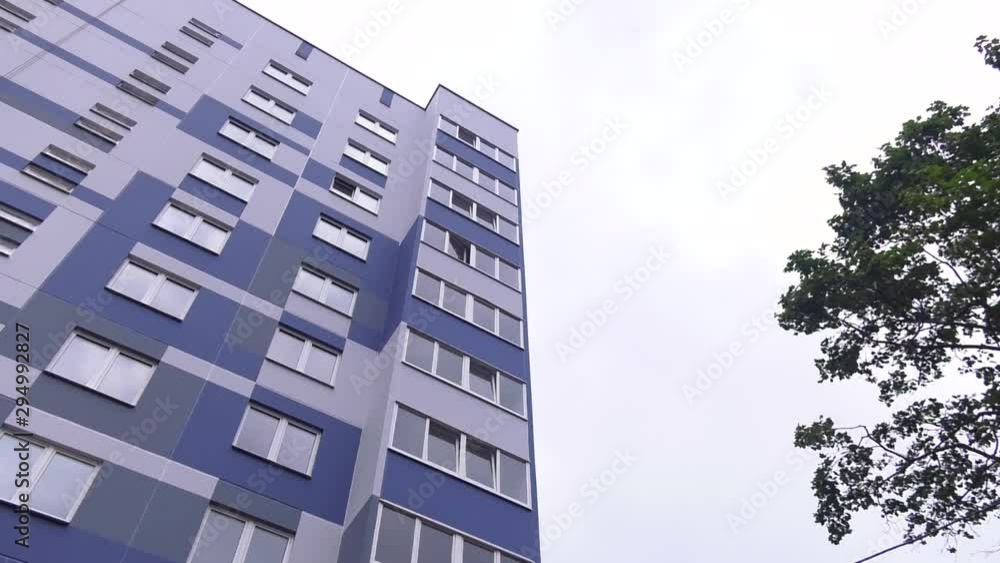 Video Stock New modern low rise apartment complex. Facade modern house ...