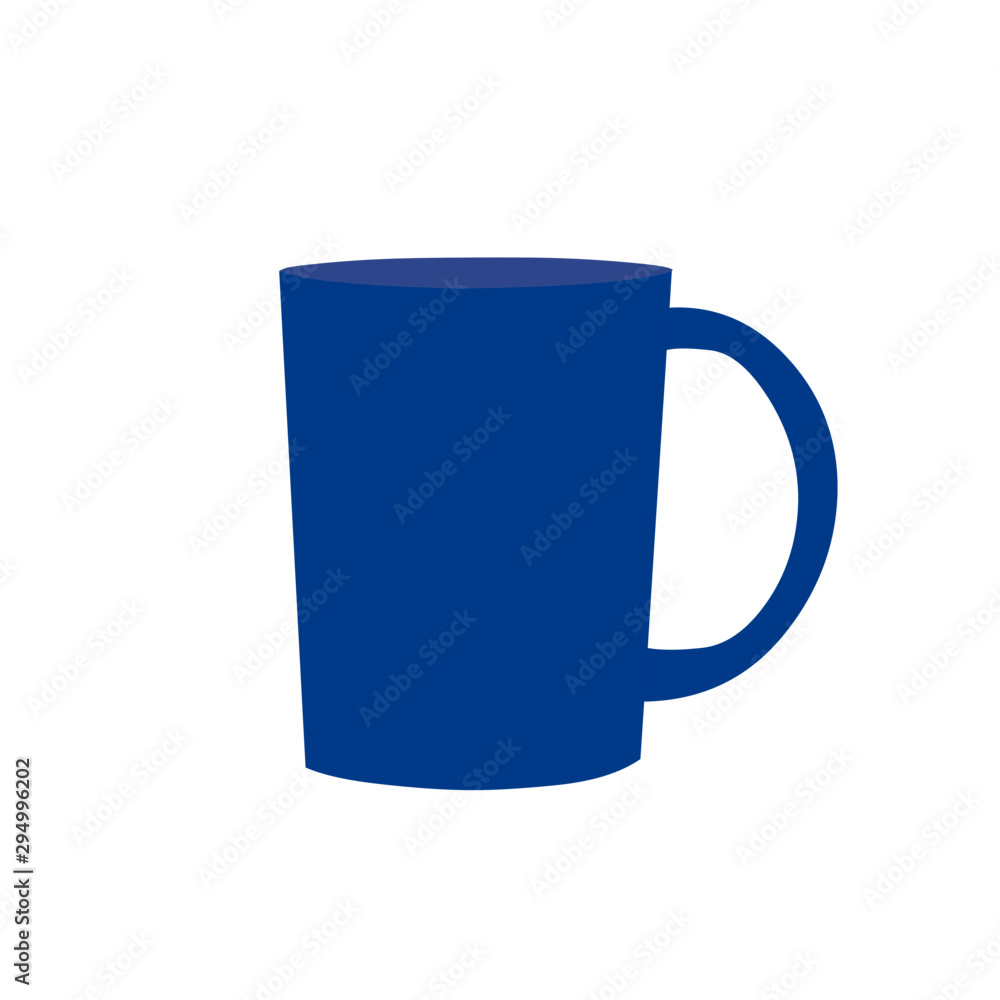 Blue Coffee Mug - Cartoon Vector Image Stock Vector | Adobe Stock