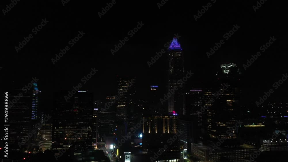 4K Ariel Drone Shot Across Skyline Buildings In Atlanta, Georgia. USA ...