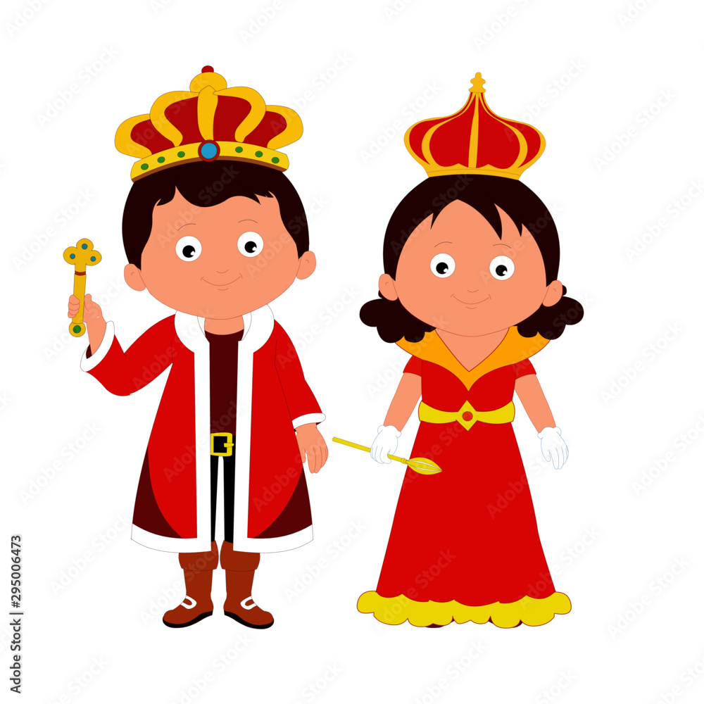 King and Queen - Cartoon Vector Image Stock Vector | Adobe Stock