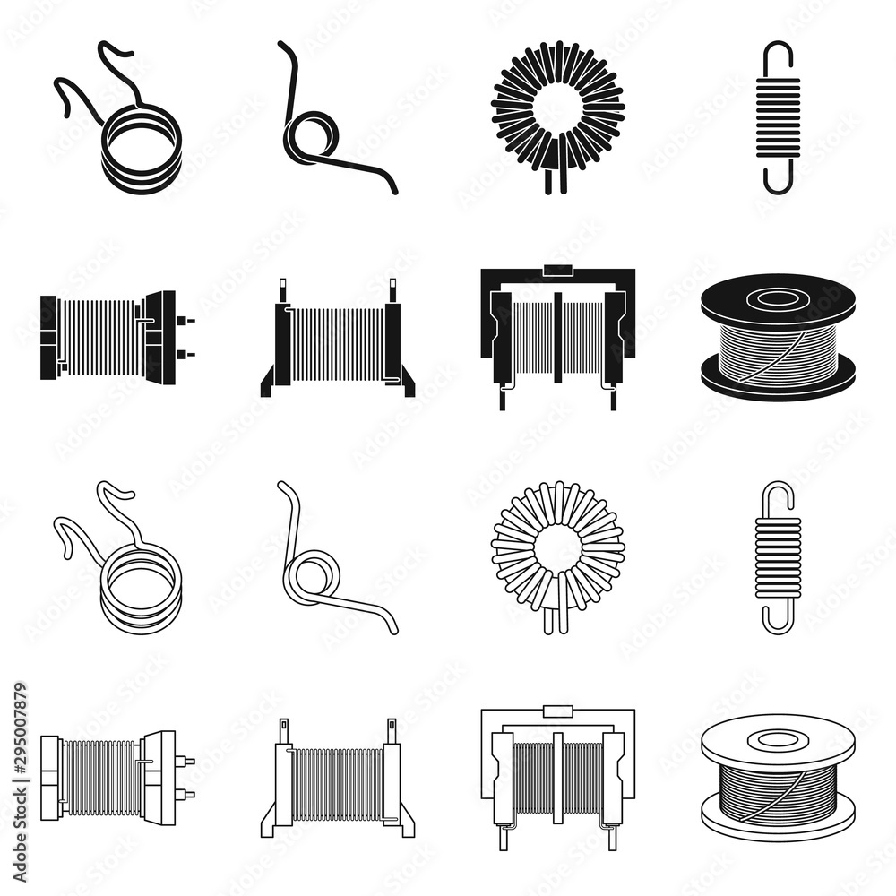 Vector illustration of compression and torsion symbol. Collection of ...