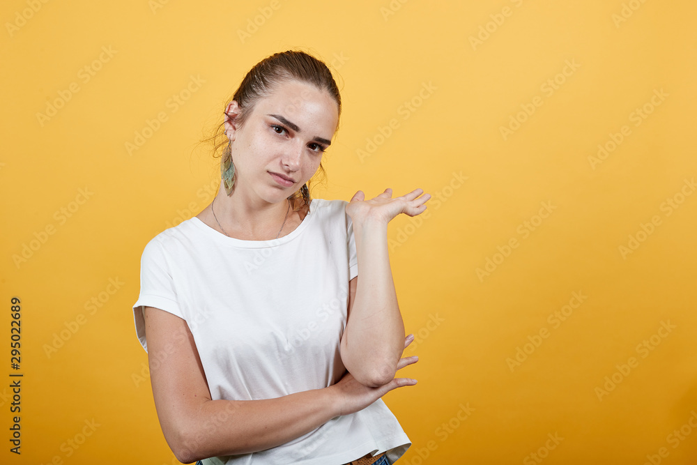 Lady in picture being sad, depressed, not satisfied as letting problems ...